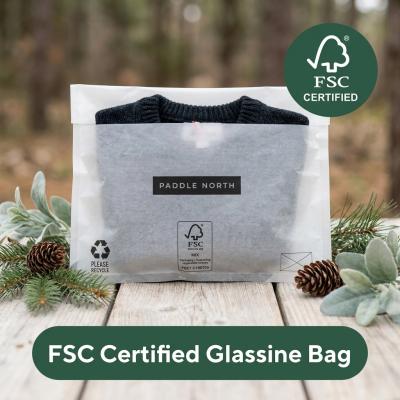 China Eco Friendly Glassine Paper Bag 100% Recyclable Apparel Packaging Garment Pouch for Greaseproof Retail Use for sale