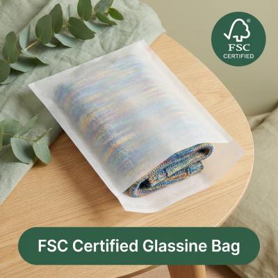 China Zero Plastic Green Glassine Bag 100% Eco Friendly Apparel Packaging EU Compliant Garment Pouch OEM for sale