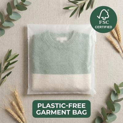 China Luxury Zero Plastic Glassine Bag Eco-Conscious Green for Certified Recyclable Apparel Packaging Clothing EU Compliant Garment for sale