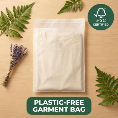 China Luxury Eco-Conscious Glassine Bag 100% Biodegradable Recyclable Zero Plastic Apparel Packaging for sale