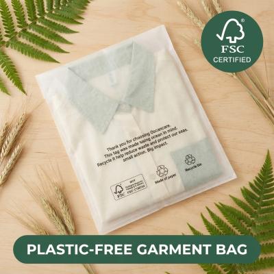 China Plastic Free Luxury Glassine Paper Bag 250x350mm Biodegradable Clothing Packaging EU Compliant Garment Pouch Wholesale OEM for sale