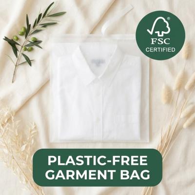 China Clear Glassine Bag 40gsm for Apparel Translucent Clothing Packaging Eco Garment Pouch Recyclable Biodegradable for sale