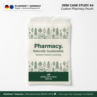 China Wax Coated Medicine Bags Pharmacy Dispensing Aseptic Gravure Printed Sustainable Healthcare Packaging 100 Pcs for sale