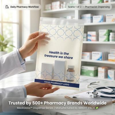 China Luxury Glassine Medicine Bags 100x150mm Certified Biodegradable Recyclable Pharmacy Packaging Bulk for sale