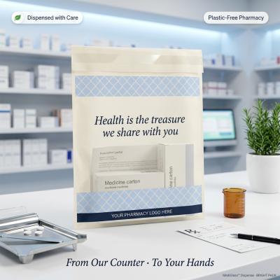 China FDA Food Safe Wax Coated Paper Pharmacy Dispensing Bags 100% Recyclable Eco-Friendly Medicine Pouches for sale