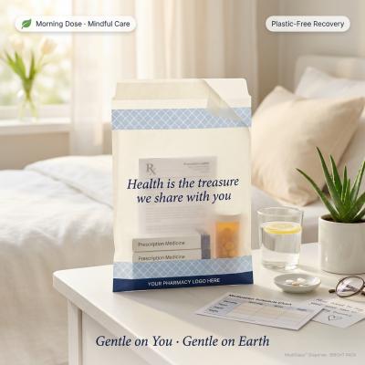 China Paper Based Medical Packaging Pharmaceutical Bag 100% Recyclable UK Export Supplier for sale