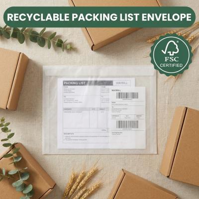 China FSC Certified Biodegradable Packing List Envelope Self Adhesive Document Pouch 8x10 for sale
