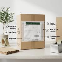 China Biodegradable Document Enclosed Envelope Compostable Paper Packing List Self Adhesive Shipping Label Pouch for sale