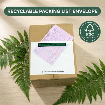 China Glassine Eco Biodegradable Shipping Document Wallet FSC Certified 100% Plastic-Free Recyclable Envelope for sale