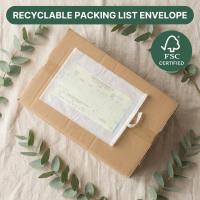 China FSC Certified Biodegradable Paper Packing List Envelope Self Adhesive Document Wallet 100% Plastic Free for sale