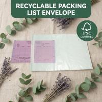 China Plastic Free Glassine Invoice Enclosed Pouch Biodegradable FSC Certified Recyclable Packing List Envelope Custom Size for sale