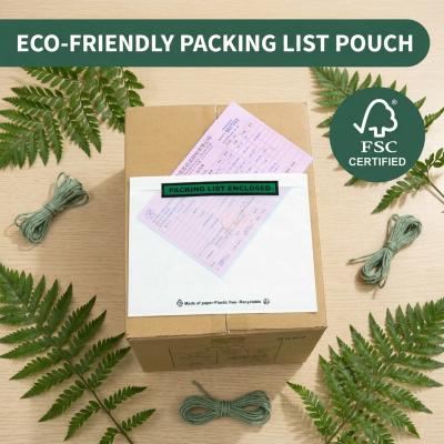 China Glassine Plastic-Free Biodegradable Packing Slip Pouch 100% FSC Certified Eco-Friendly Shipping Envelope for sale