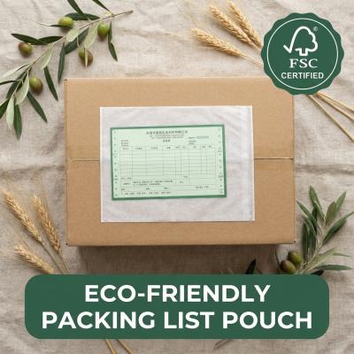 China FSC Certified Glassine Delivery Note Envelope 100% Plastic-Free Biodegradable Packing List Wallet Recyclable Eco OEM for sale