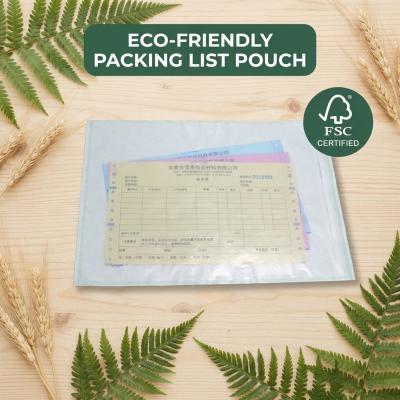 China Recycled Paper Packing List Envelope Plastic Free Self Adhesive Shipping Label Pouch Eco 200x300mm for sale