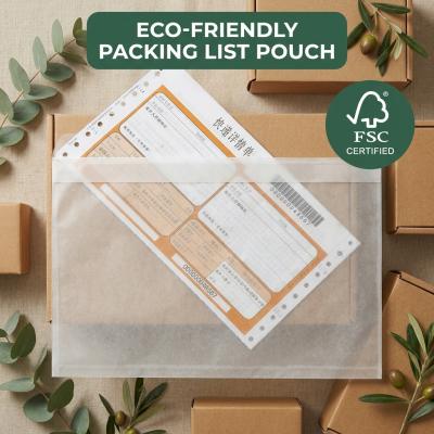 China FSC Certified Packing List Envelope 100% Recyclable Paper Self Adhesive Document Pouch 8x6 Inch for sale