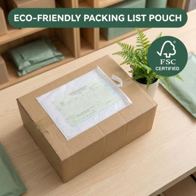 China Eco Friendly Packing List Envelope Recyclable Paper Document Enclosed Self Adhesive Shipping Label Pouch for sale