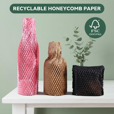 China Biodegradable Honeycomb Wrap Roll 50cm x 100m Eco Friendly Cushioning Paper Void Fill for sale