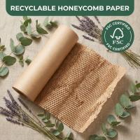 China White Kraft Honeycomb Paper Roll Cushioning Wrap Grease Proof 30cm x 50m for Gift Packaging for sale