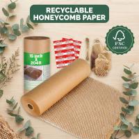China Recycled Kraft Honeycomb Wrap Cushioning Paper Roll 50cm x 100m Protective Packaging for sale