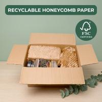 China Perforated Honeycomb Paper Roll Kraft Expandable Cushioning Wrap 50cm x 200m for Packing for sale