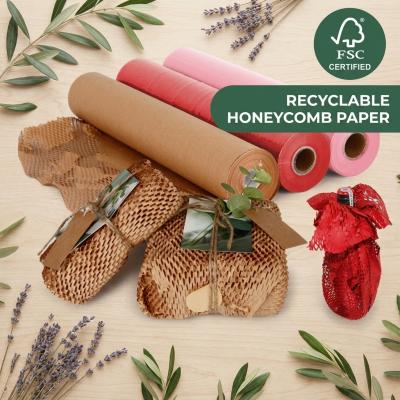 China Biodegradable Honeycomb Cushion Wrap Roll 50cm x 100m Sustainable Paper Packaging for sale