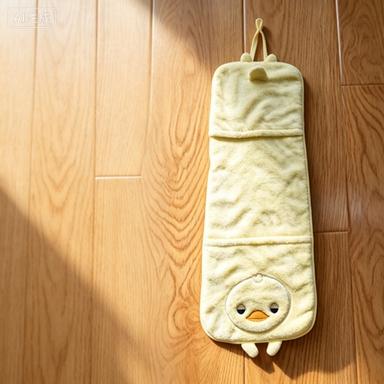 China Cartoon Double-Layer Hanging Hand Towel with Premium Coral Fleece, 3D Yellow Duck Decoration and Double-Layer Thickened Design for sale