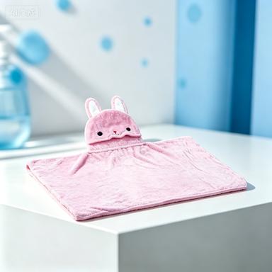China Hooded Cape Bath Towel with Cartoon Rabbit Hood Coral Fleece Microfiber and Instant Water Absorption for sale