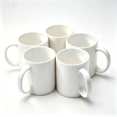 China Blank Ceramic Mug High-grade Food-safe White Porcelain with Smooth Even Glaze and Ergonomic Curved Handle for sale