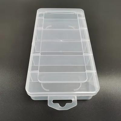 China Customized Injection Molded Parts Storage Box Mould 6 Slots Transparent Empty Storage Box for sale