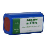 China High Safety LiFePo4 12.8v 1.5Ah Cylindrical Lithium Ion Battery Pack with self-protection functions for sale