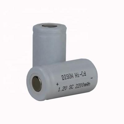 China Rechargeable NiCd SC 1.2V 2200mah High Temperature Rechargeable Battery Cell for sale