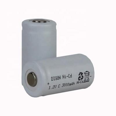 China High Temperature NICd C 1.2V 3ah Rechargeable Battery Cells For Emergency Lighting for sale