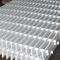China Galvanized Welded Steel Grating Customized Aluminum Serrated Press Lock Steel Grating for Floor Walkway for sale