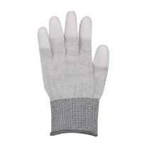 China ESD Gloves PU Fingertip Coated Antistatic Nylon Carbon Fiber 10e6-10e8 Ohm for Electronics Assembly for sale