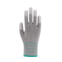 China ESD Gloves PU Fingertip Coated Antistatic Nylon Carbon Fiber 10e6-10e8 Ohm for Electronics Assembly for sale