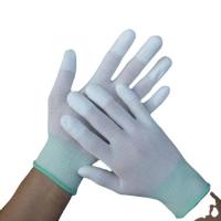 China ESD Gloves PU Fingertip Coated Antistatic Nylon Carbon Fiber 10e6-10e8 Ohm for Electronics Assembly for sale