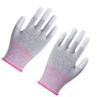China Anti Static Black Nylon Dipped PU ESD Safety Work Gloves Touchscreen Extreme Grip 10e6-10e8 ohm for sale