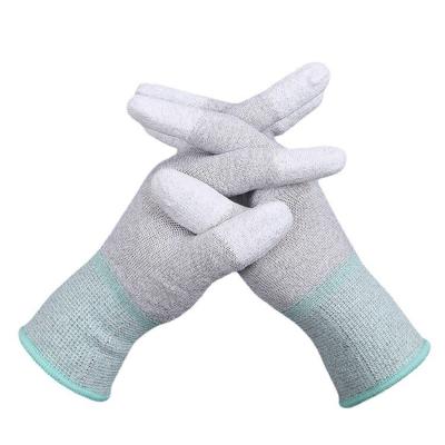 China Anti Static Black Nylon Dipped PU ESD Safety Work Gloves Touchscreen Extreme Grip 10e6-10e8 ohm for sale
