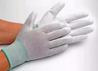 China Carbon Fiber PU Coated Finger ESD Anti Static Gloves Size 7-11 for PC Building for sale