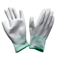 China Carbon Fiber PU Coated Finger ESD Anti Static Gloves Size 7-11 for PC Building for sale