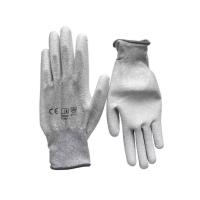 China Anti Static ESD Glove Lint Free PU Coated Palm Fit Carbon Fiber Antistatic Safety Work Gloves Size 6-12 for sale