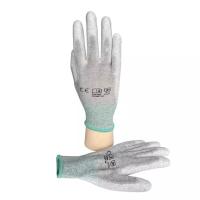 China Anti Static ESD Glove Lint Free PU Coated Palm Fit Carbon Fiber Antistatic Safety Work Gloves Size 6-12 for sale