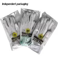 China Anti Static ESD Glove Lint Free PU Coated Palm Fit Carbon Fiber Antistatic Safety Work Gloves Size 6-12 for sale
