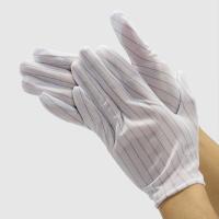 China Polyester Anti Static ESD Gloves Lint Free PVC Dotted ESD Gloves for sale