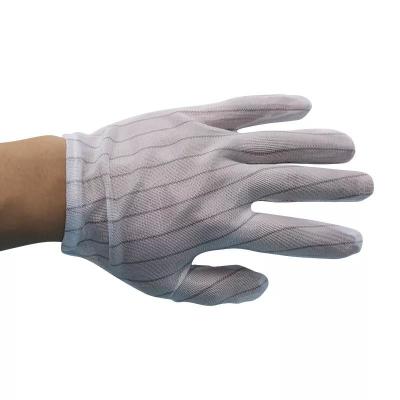 China Nylon White ESD PU Top Carbon Fiber Anti Static Safety Gloves for Cleanroom Size S to XXL for sale