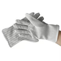 China PU Coated ESD Safety Gloves Black Grey Breathable Work Gloves 21cm for sale