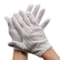 China PU Coated ESD Safety Gloves Black Grey Breathable Work Gloves 21cm for sale