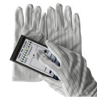 China PU Coated ESD Safety Gloves Black Grey Breathable Work Gloves 21cm for sale