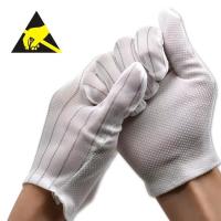 China PU Coated ESD Safety Gloves Black Grey Breathable Work Gloves 21cm for sale