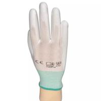 China 13G Knitted White Electronics Factory Working ESD Antistatic PU Coated Gloves for sale
